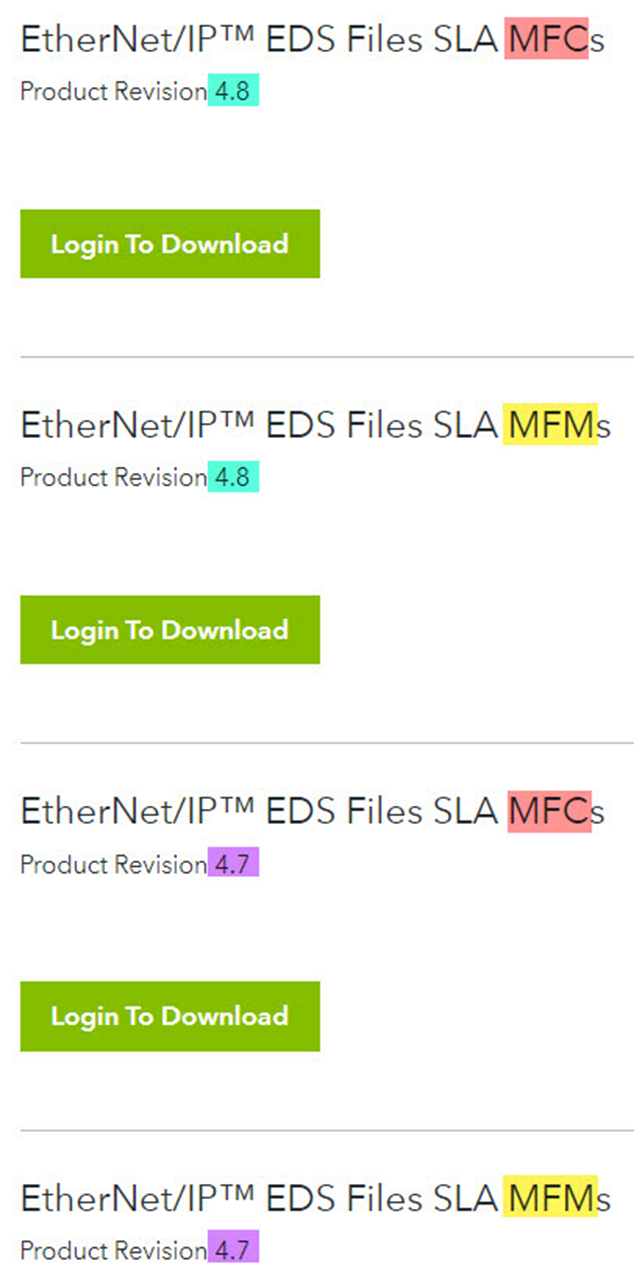 SLA - RevB - EthernetIP EDS Files: Which One to Use
